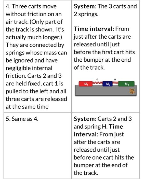 Solved \begin{tabular}{l|l} 4. Three carts move without | Chegg.com