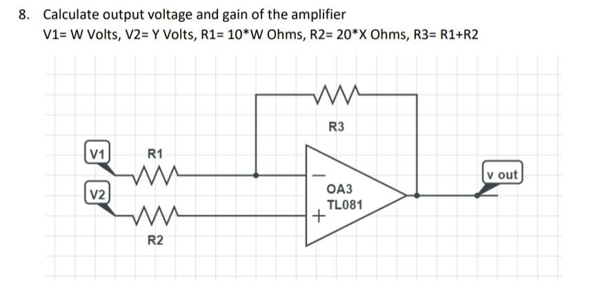 Solved Calculate output voltage and gain of the amplifier | Chegg.com