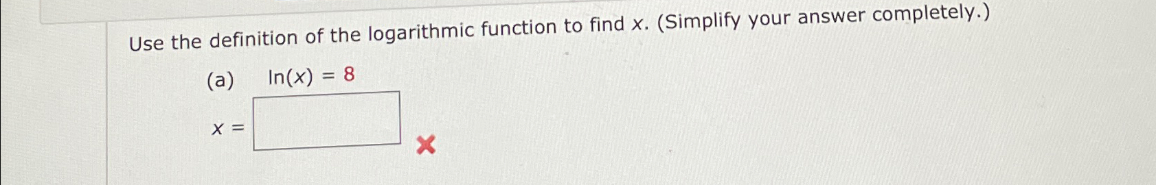 Solved Use the definition of the logarithmic function to | Chegg.com