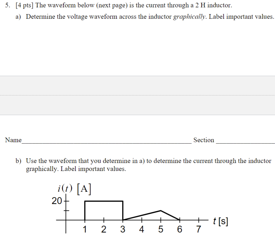 Solved [4 ﻿pts] ﻿The waveform below (next page) ﻿is the | Chegg.com