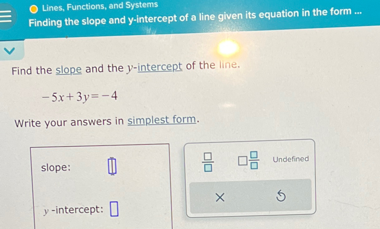 Solved Lines, Functions, and SystemsFinding the slope and | Chegg.com Solved Lines, Functions, and SystemsFinding the slope and | Chegg.com