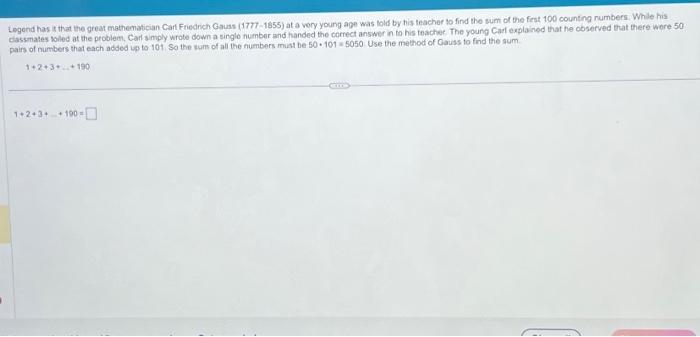 Solved Legend has it that the great mathematician Cart | Chegg.com
