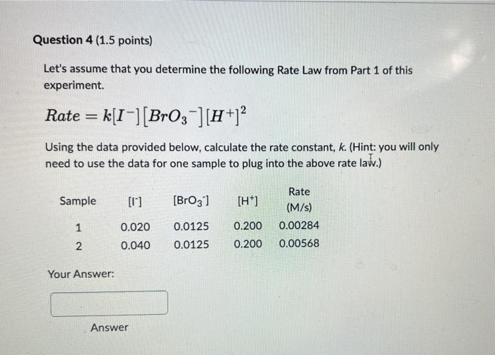 Solved Let's assume that you determine the following Rate | Chegg.com