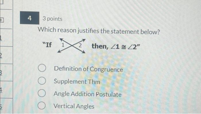 Solved Which reason justifies the statement below? "If | Chegg.com