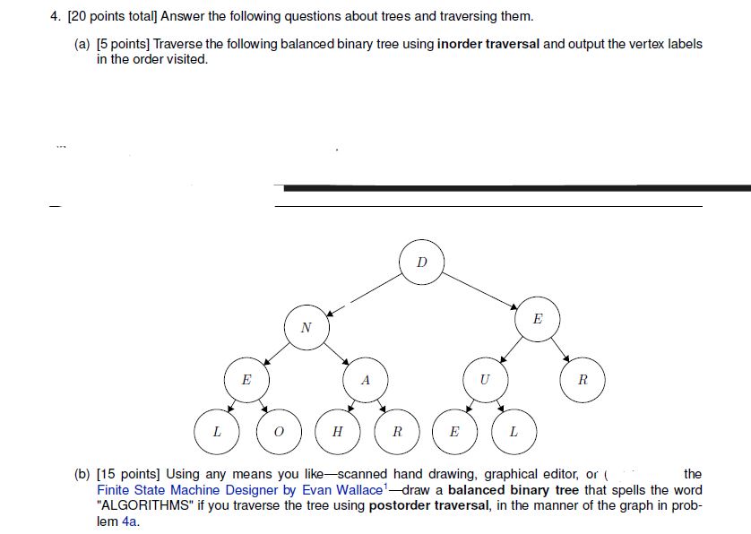 Solved 4. [20 ﻿points total] ﻿Answer the following questions | Chegg.com