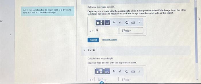 Solved A 35 cm tal object is 30ces in tiont of a divirging | Chegg.com