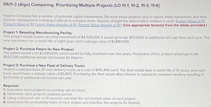Solved PA11-3 (Algo) Comparing, Prioritizing Multiple | Chegg.com