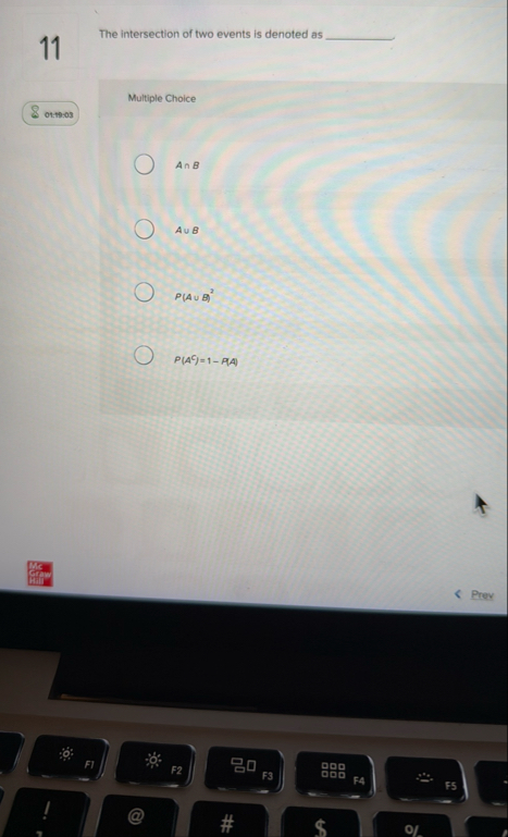 Solved 11The intersection of two events is denoted | Chegg.com