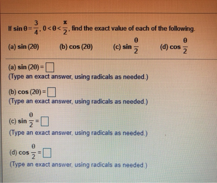 Solved If sin 0==.0 | Chegg.com