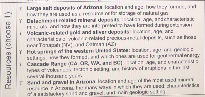 Solved Resources (choose 1) Y Large salt deposits of | Chegg.com