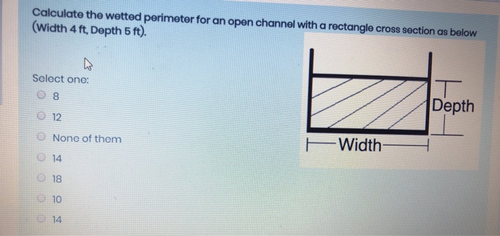 Solved Calculate the wetted perimeter for an open channel | Chegg.com