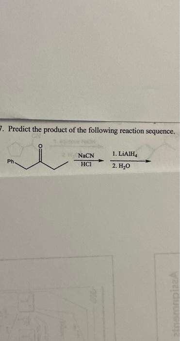 Solved Predict the product of the following reaction | Chegg.com
