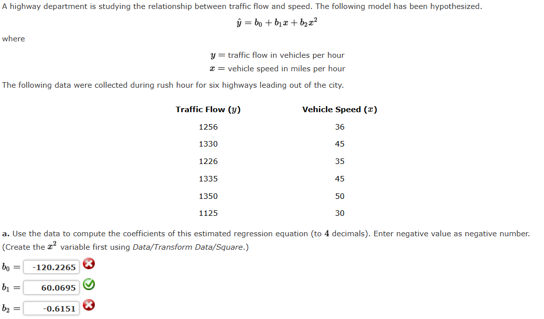 Solved A highway department is ﻿studying the relationship | Chegg.com
