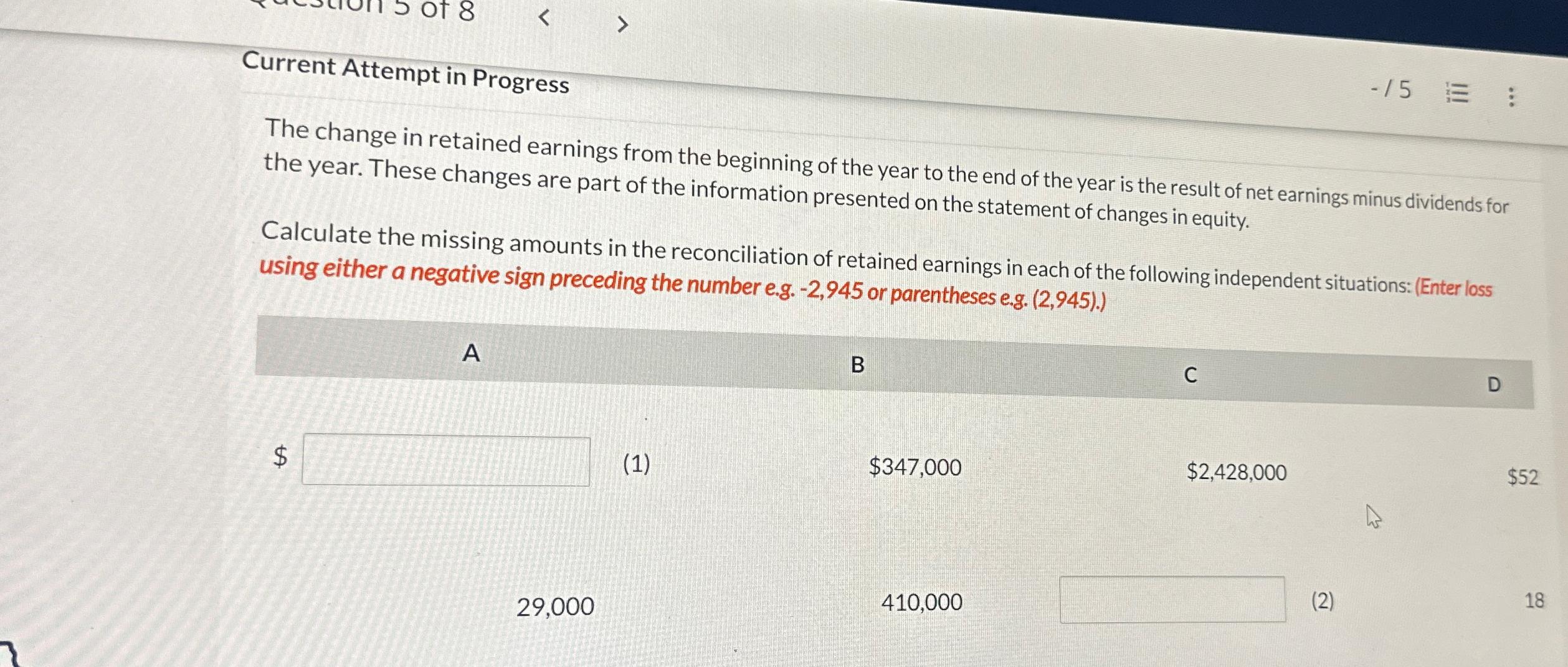 Current Attempt in Progress-15vdotsThe change in | Chegg.com