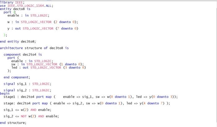 Solved please give the code for 2to4decoder in this photo in | Chegg.com