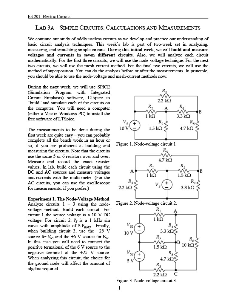 Solved LAB 3A - ﻿SIMPLE CIRCUITS: CALCULATIONS AND | Chegg.com