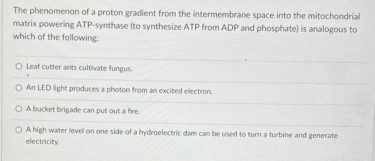 Solved The phenomenon of a proton gradient from the | Chegg.com