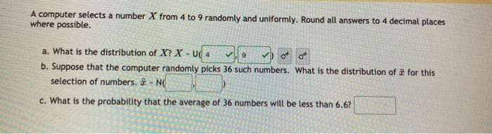 Solved A Computer Selects A Number X From 4 To 9 Randomly 5625