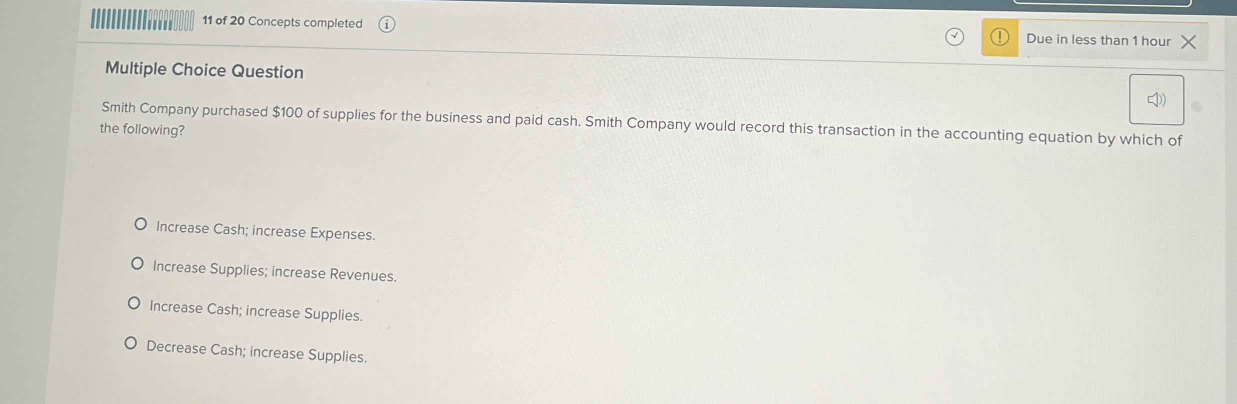 Solved Multiple Choice Questionthe following?Increase Cash; | Chegg.com