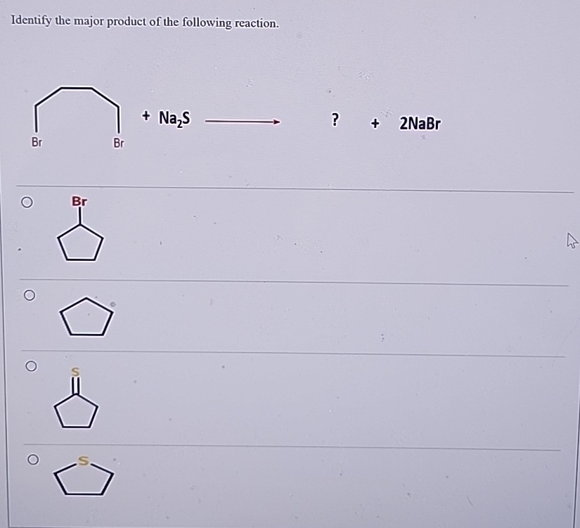 Solved Identify the major product of the following reaction. | Chegg.com