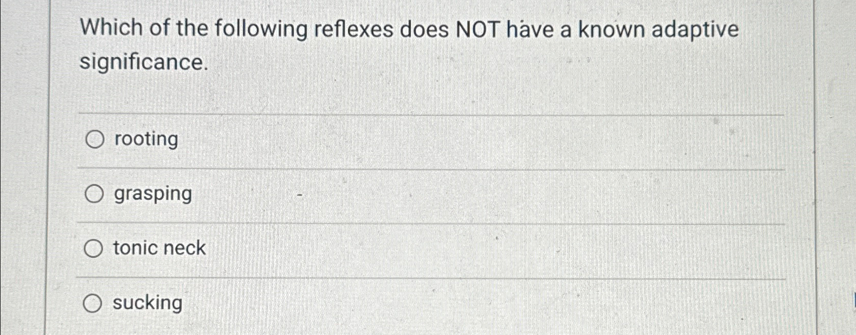 Solved Which of the following reflexes does NOT have a known | Chegg.com