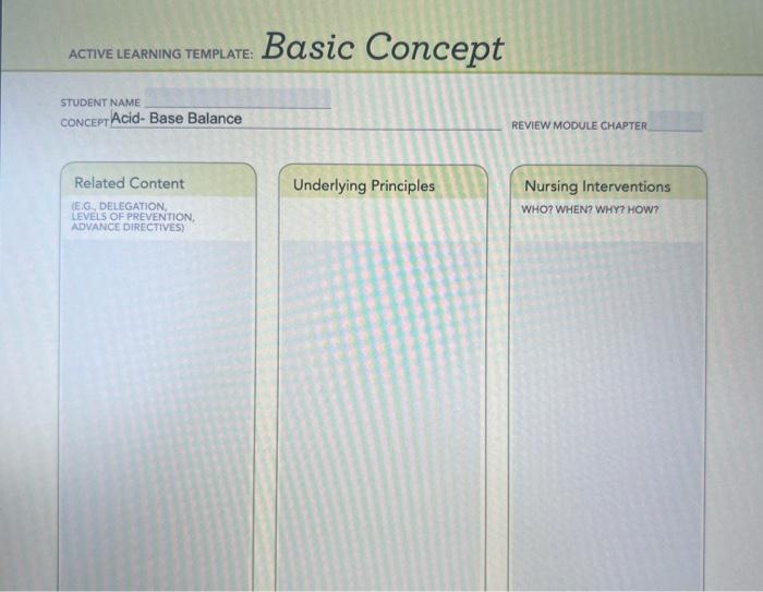 active learning template: Basic Concept STUDENT NAME | Chegg.com