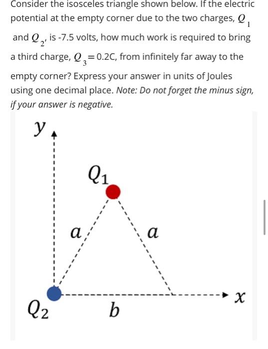 Solved Consider the isosceles triangle shown below. If the | Chegg.com