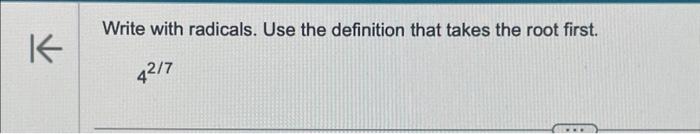 Solved Write with radicals. Use the definition that takes | Chegg.com