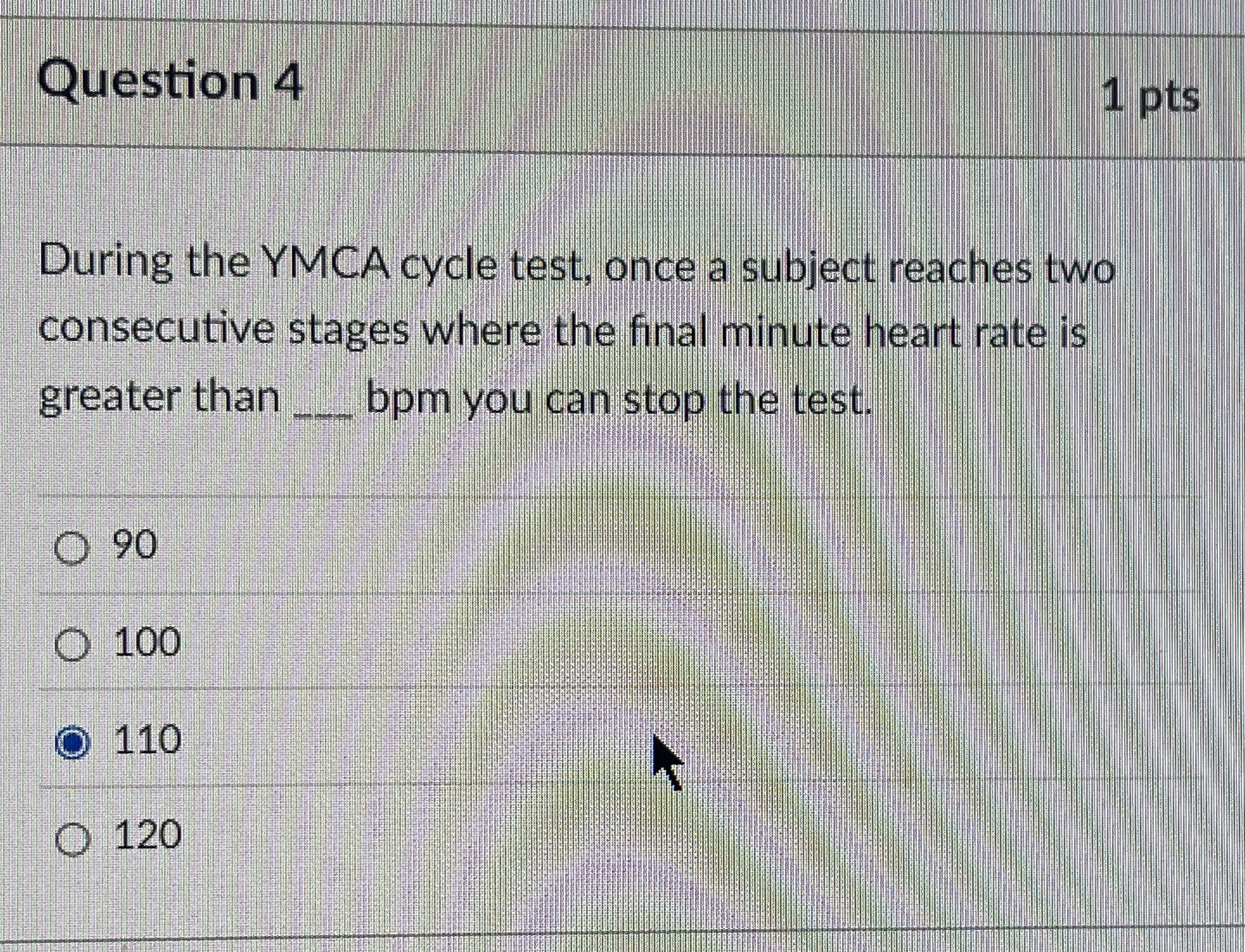 Solved Question 4During the YMCA cycle test, once a subject | Chegg.com