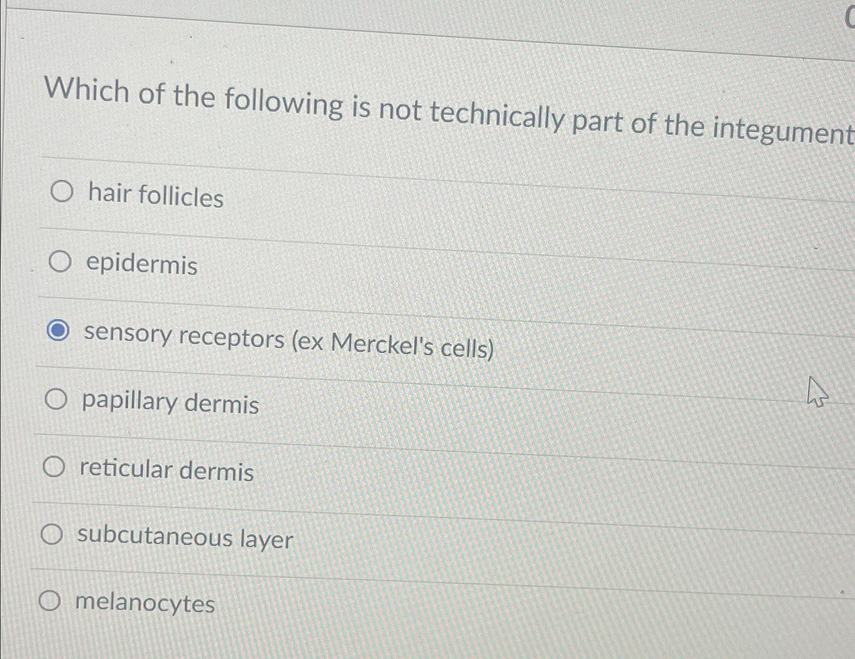 Solved Which of the following is not technically part of the | Chegg.com