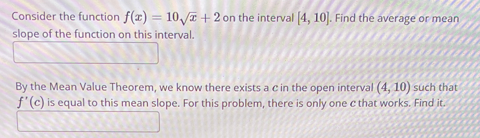 Solved Consider the function f(x)=10x2+2 ﻿on the interval | Chegg.com
