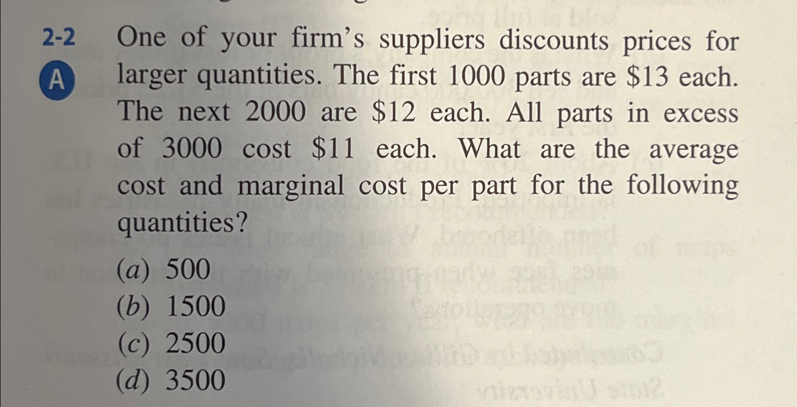 Solved 2-2 ﻿One of your firm's suppliers discounts prices | Chegg.com