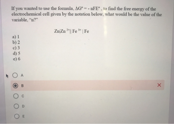 Solved If you wanted to use the formula, ÁG° = - NFE", to | Chegg.com