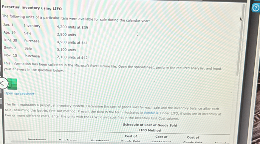 Solved Perpetual inventory using LIFOThe following units of | Chegg.com