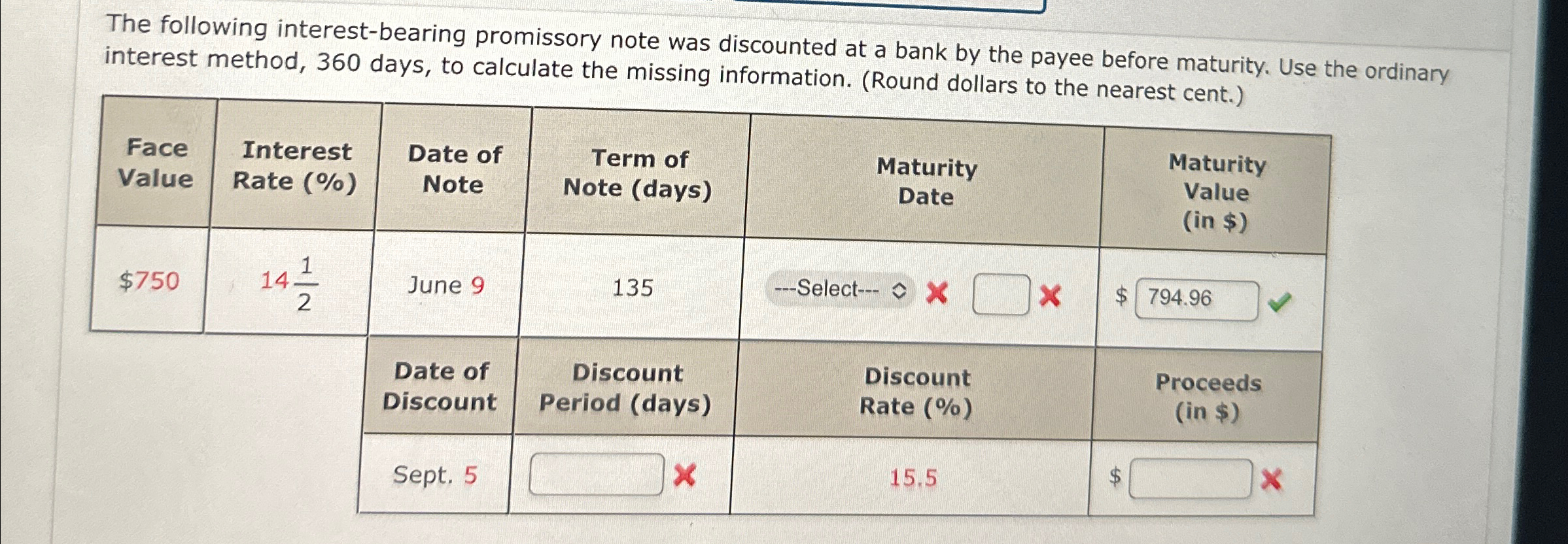 Solved The following interest-bearing promissory note was | Chegg.com