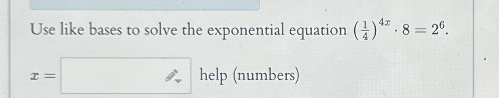 Solved Use like bases to solve the exponential equation | Chegg.com