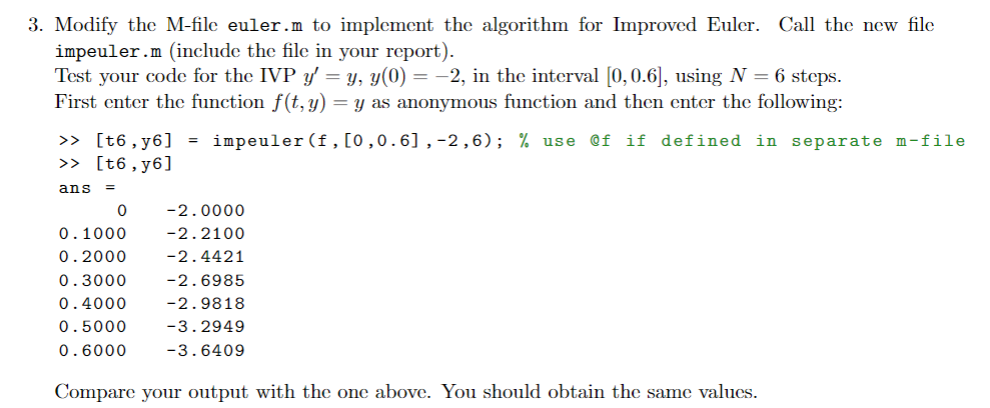 Solved Modify the M-file euler.m to implement the algorithm | Chegg.com Solved Modify the M-file euler.m to implement the algorithm | Chegg.com