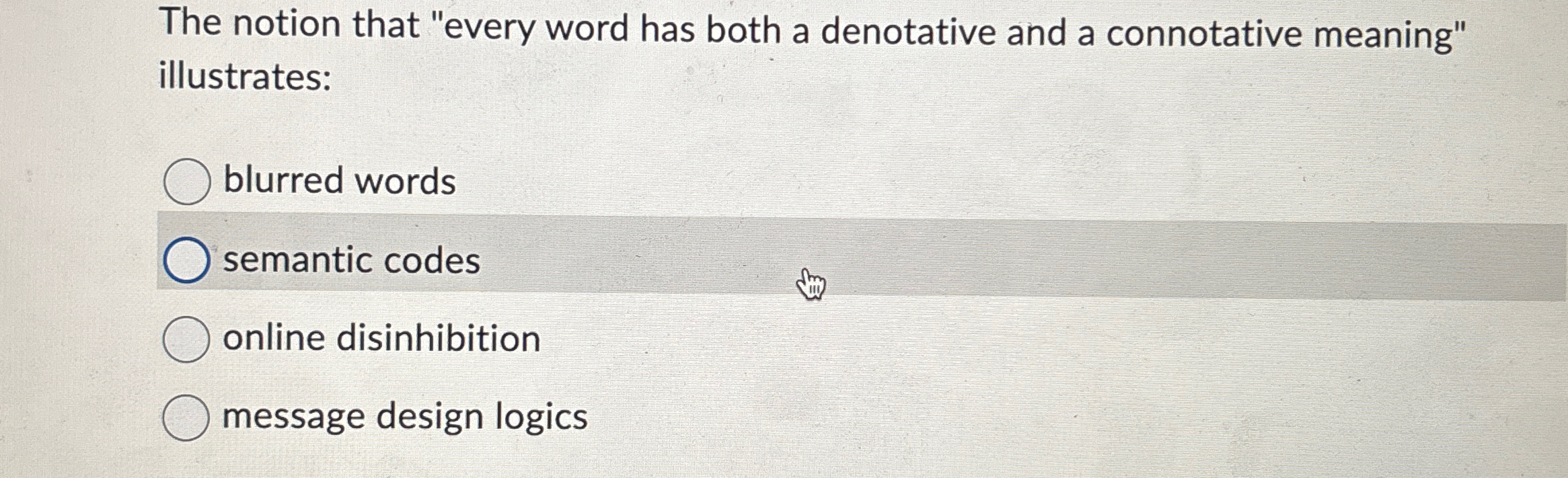Solved The notion that "every word has both a denotative and | Chegg.com
