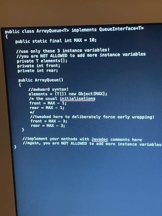 Solved Purpose is to implement a queue using a circular | Chegg.com