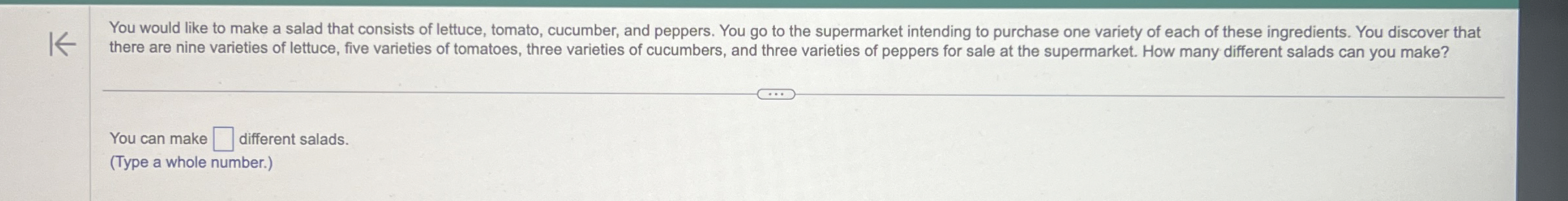 Solved You would like to make a salad that consists of | Chegg.com