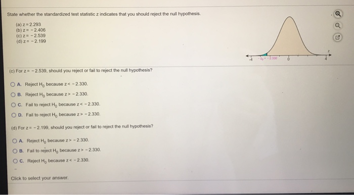 Solved State whether the standardized test statistic z | Chegg.com