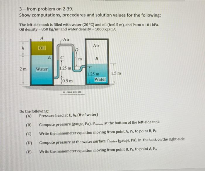 Solved 3-from problem on 2-39. Show computations, procedures | Chegg.com