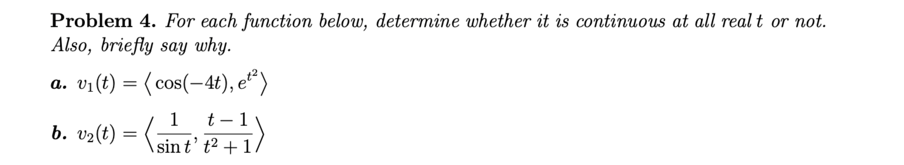 Solved expert solutionProblem 4. ﻿For each function below, | Chegg.com