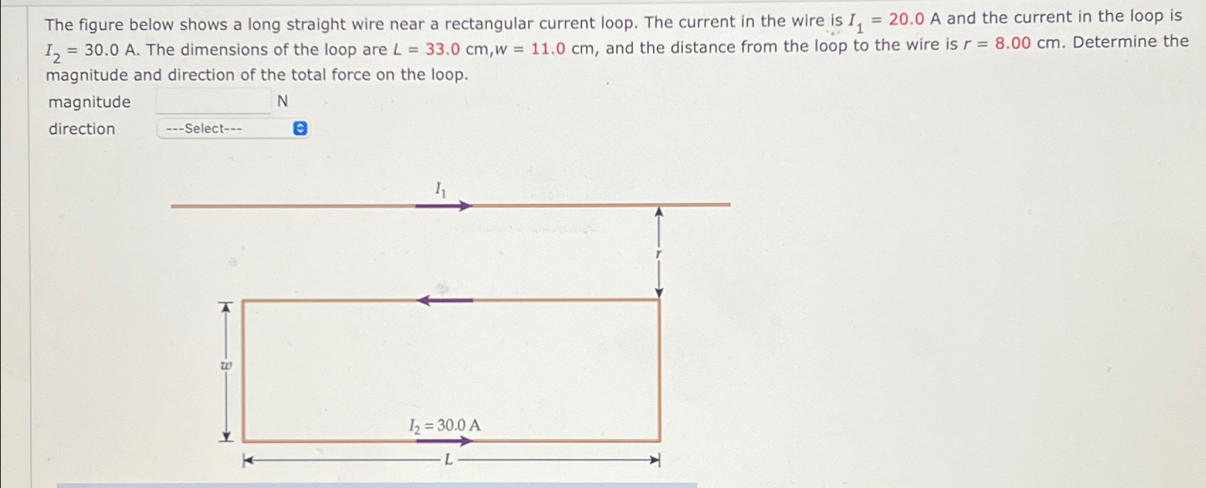 Solved The figure below shows a long straight wire near a | Chegg.com