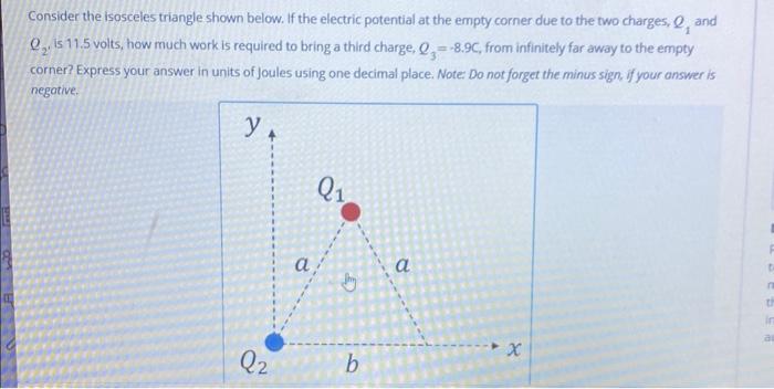Solved Consider the isosceles triangle shown below. If the | Chegg.com