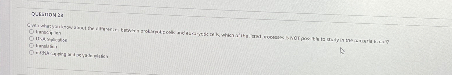 Solved QUESTION 28Given what you know about the differences | Chegg.com