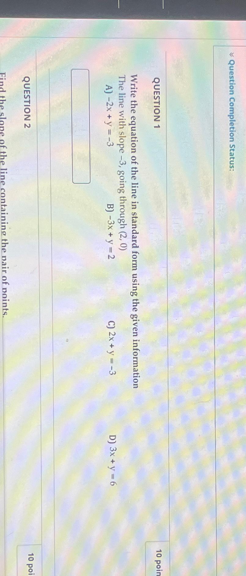 Solved Question Completion Status:QUESTION 110 ﻿poinWrite | Chegg.com
