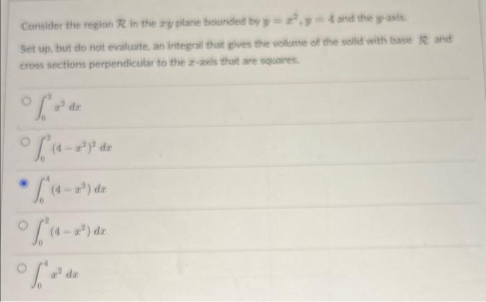 Solved Consider the region R in the zy plane bounded by | Chegg.com