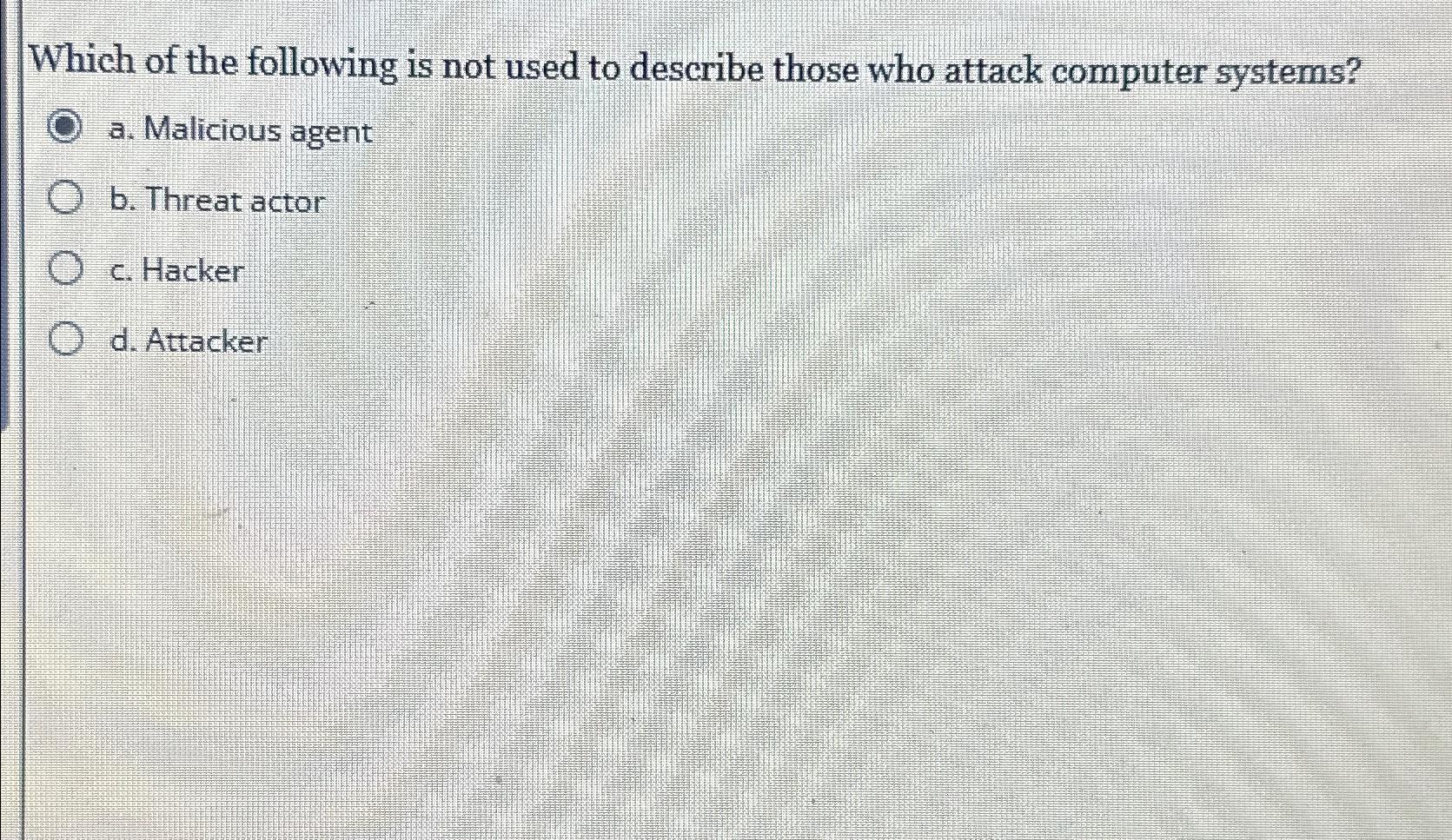 Solved Which of the following is not used to describe those | Chegg.com
