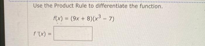 Solved Use the Quotient Rule to find the derivative of the | Chegg.com